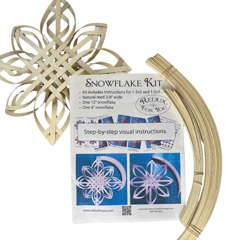 Handmade Reed Snowflake Kits in Vibrant Colors