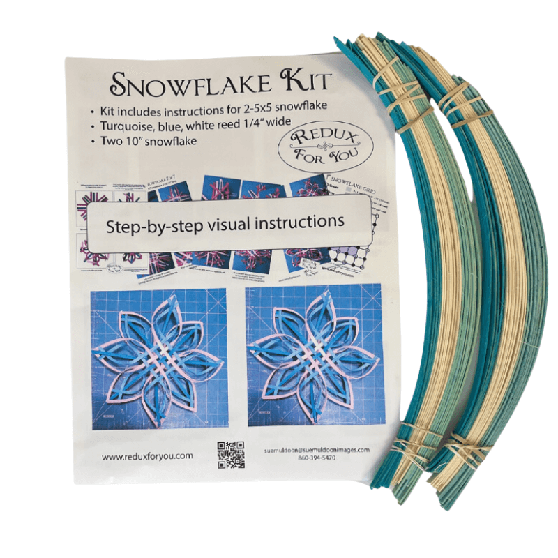 Handmade Reed Snowflake Kits in Vibrant Colors