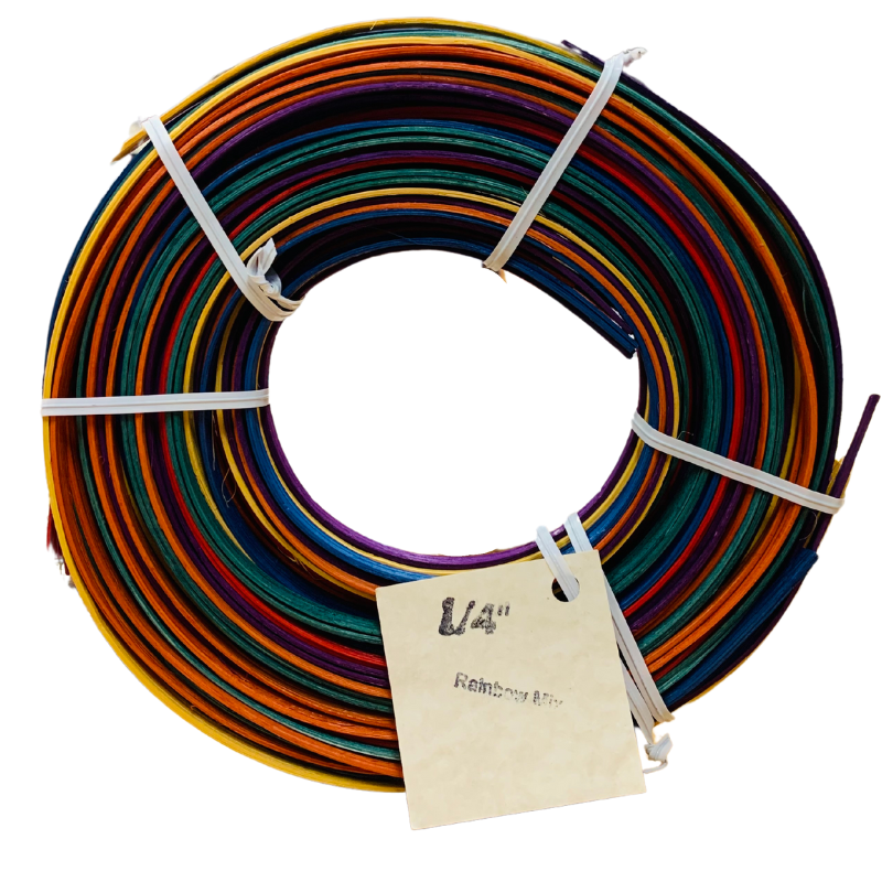 Premium Dyed 1/4" Flat Reed for Crafts & Weaving