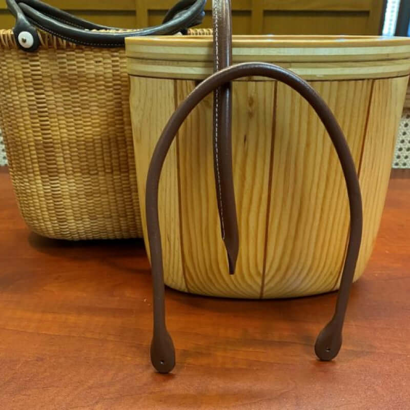 Cherry Leather Opera Handles for Tote Baskets