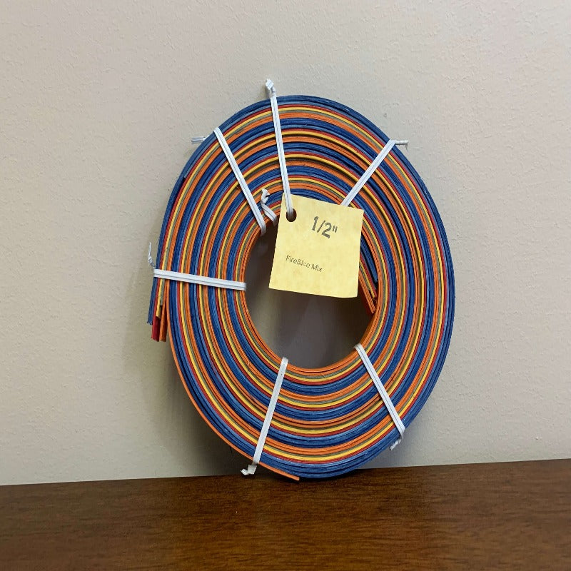 Premium Multi-Colored Dyed Flat Reed - 1/2" & 3/8" Widths